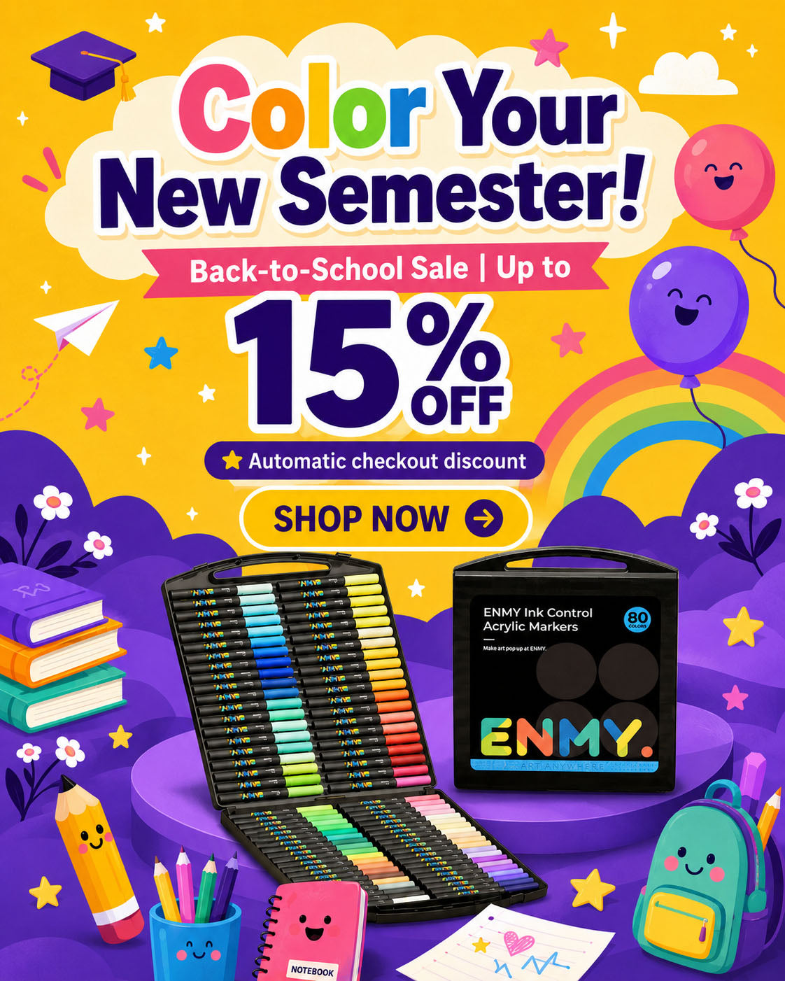 ENMY Acrylic Markers, Glitter Markers, Gel Pens & Art Supplies – ENMY ...